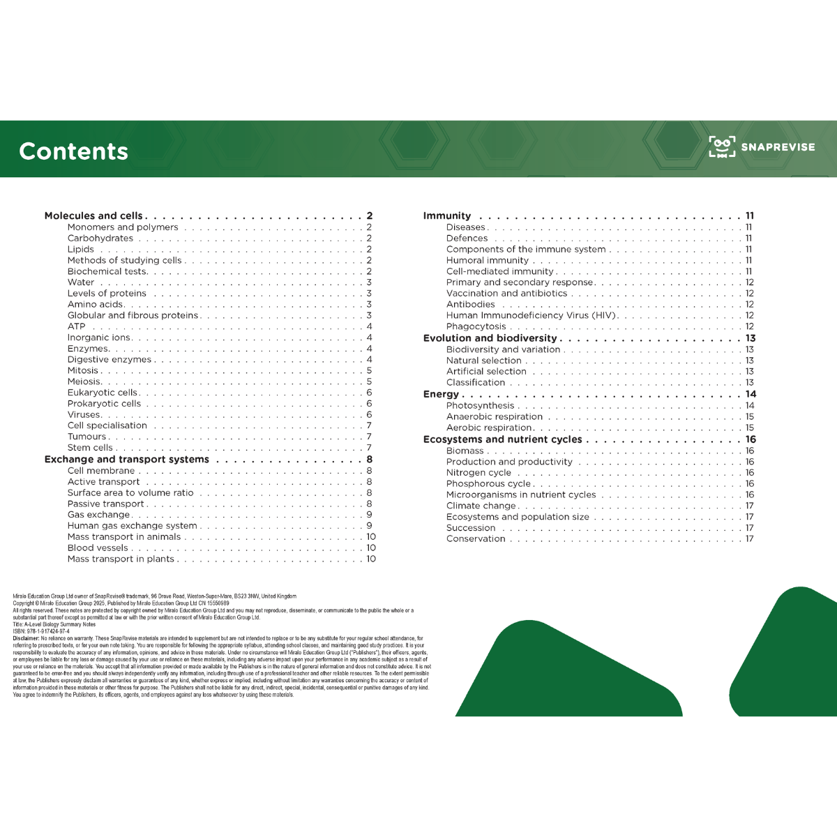 A-Level Biology Summary Notes – SnapRevise