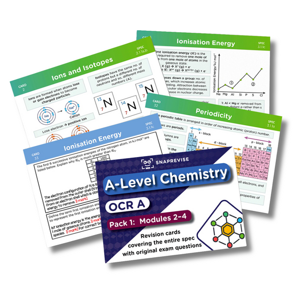 A-Level OCR Chemistry Revision Cards: Pack 1 of 2 (Modules 2-4) – SnapRevise