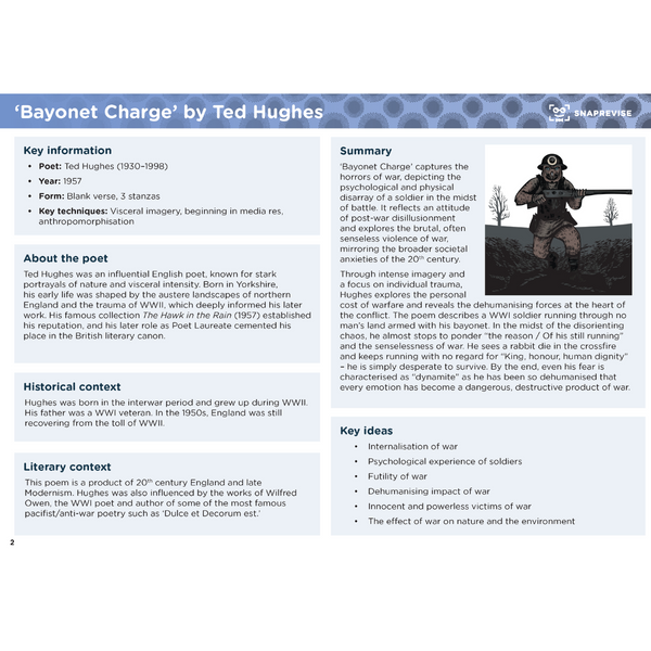 GCSE AQA English Literature: Power and Conflict Poetry Summary Notes ...