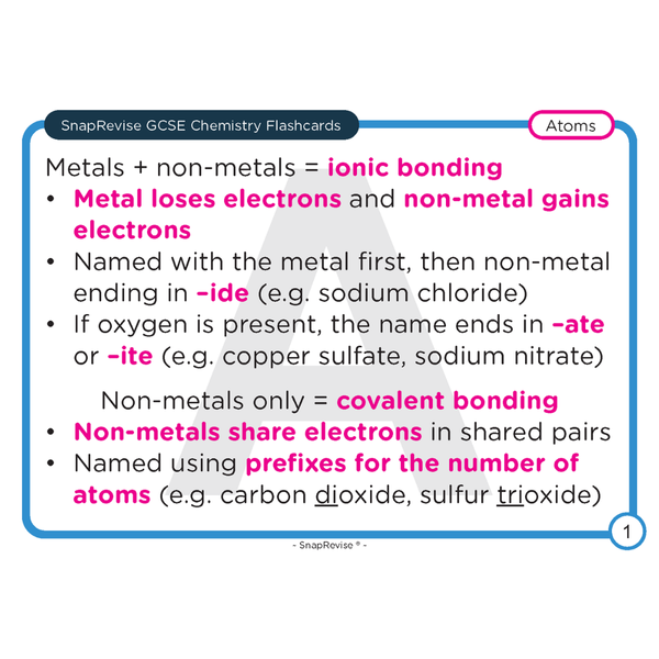 GCSE Chemistry Flashcards – SnapRevise