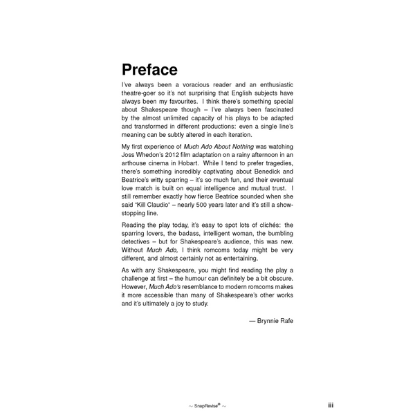 Text Guide: Much Ado About Nothing by William Shakespeare – SnapRevise