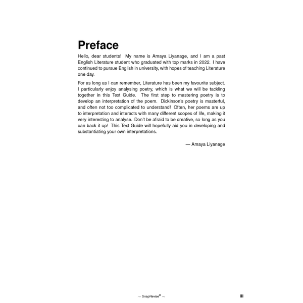 Text Guide: Selected Poems by Emily Dickinson – SnapRevise